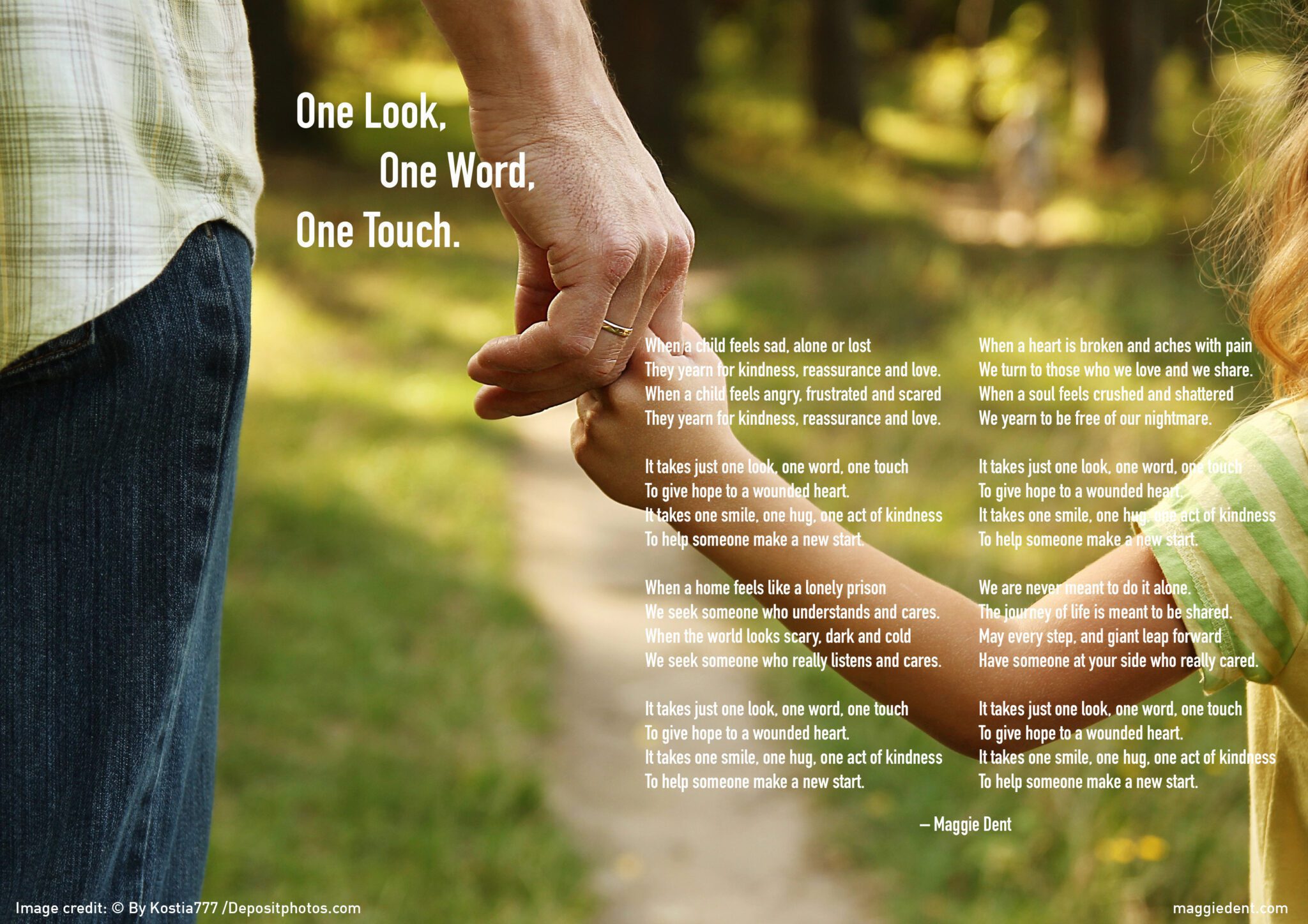 One Look, One Word, One Touch Downloadable Poster - Maggie Dent