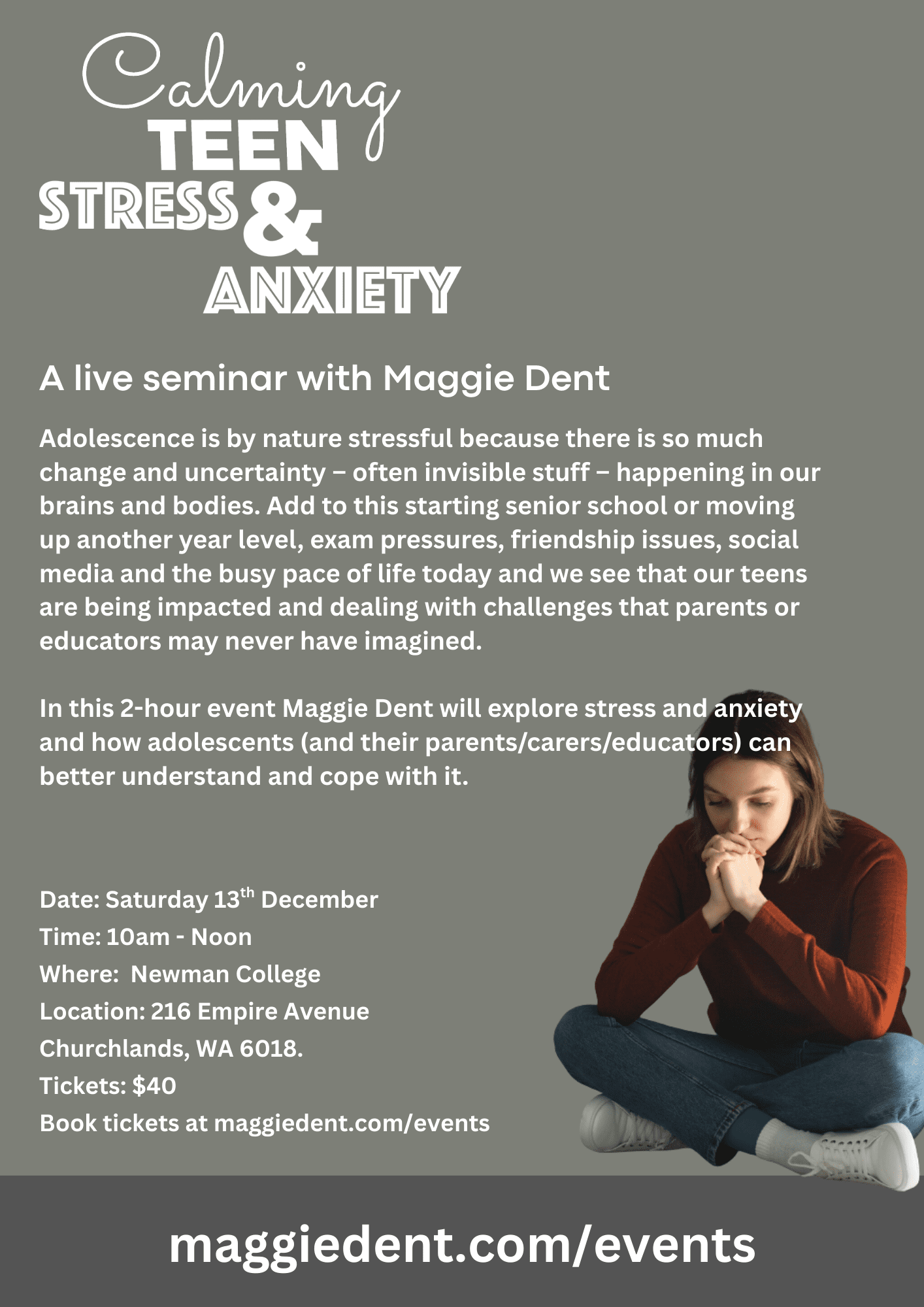 Calming Teen Stress & Anxiety (Perth, WA) - Maggie Dent